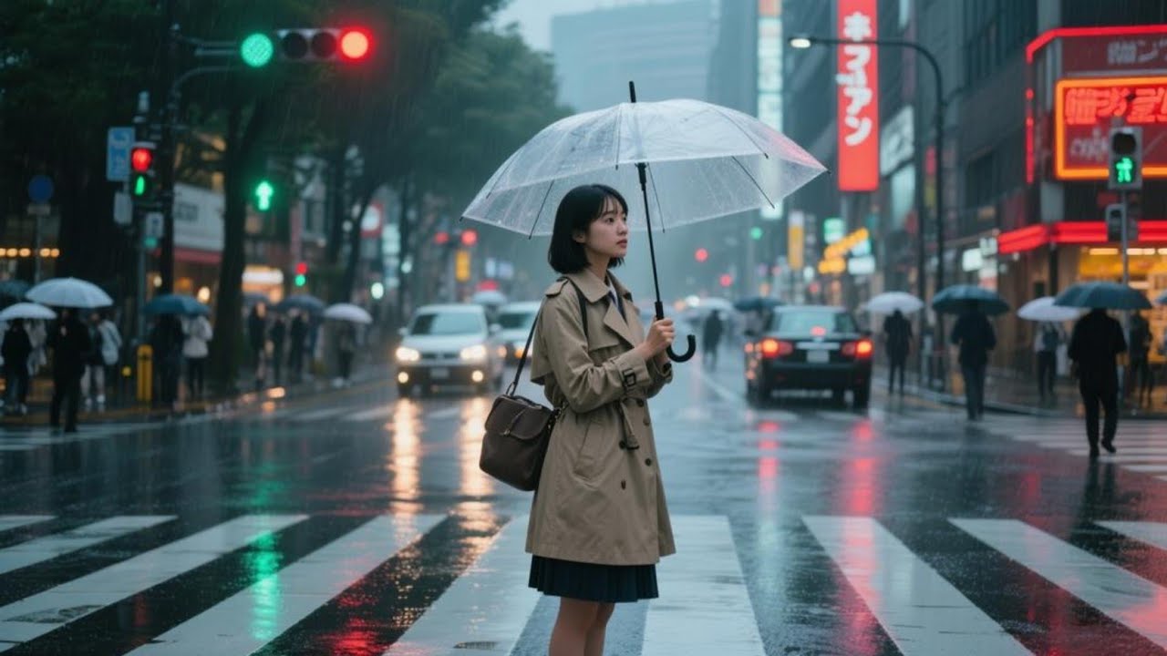 Heavy Rain walk In Japan. Walking In The Rain. Insomnia disappears ...