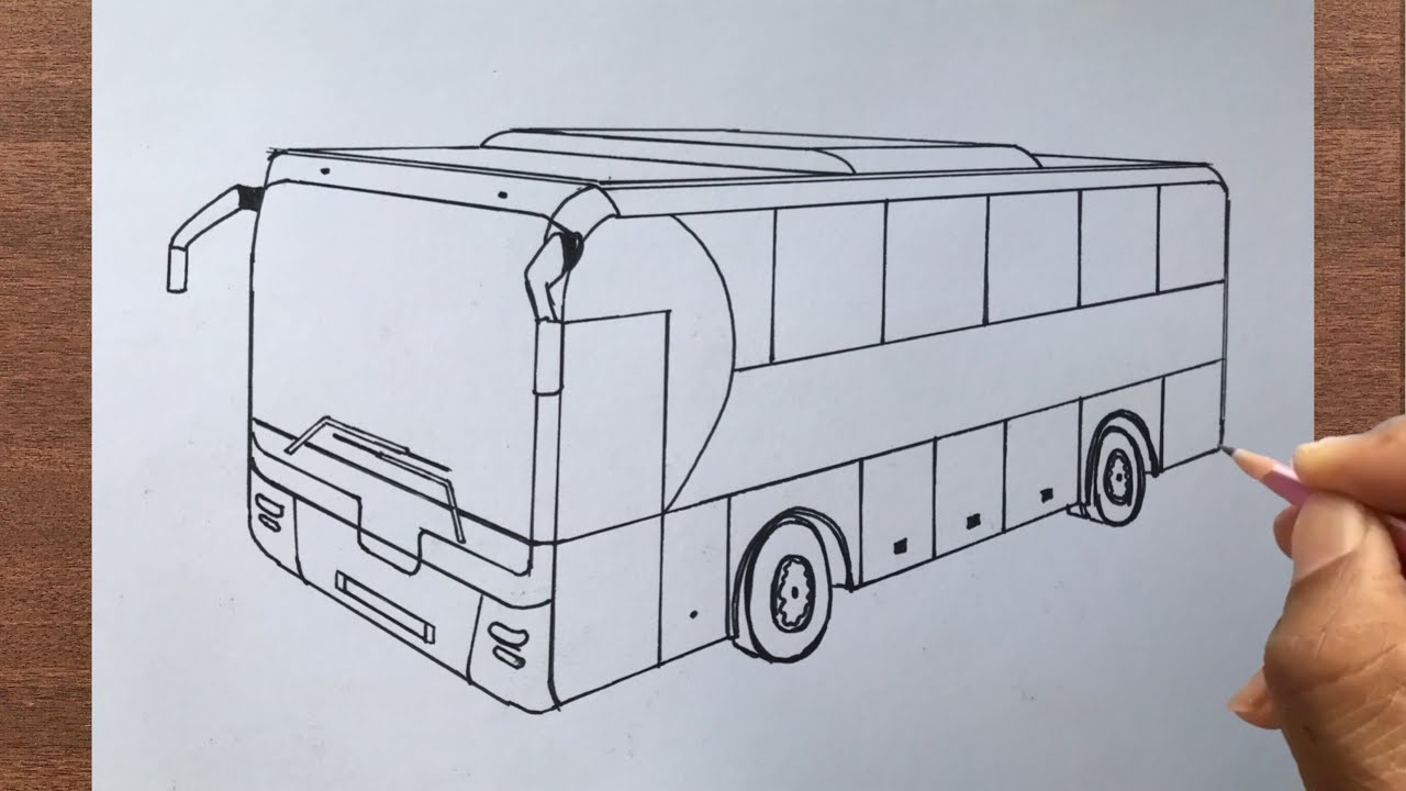 How to Draw a Bus in 2 Point Perspective - YouTube