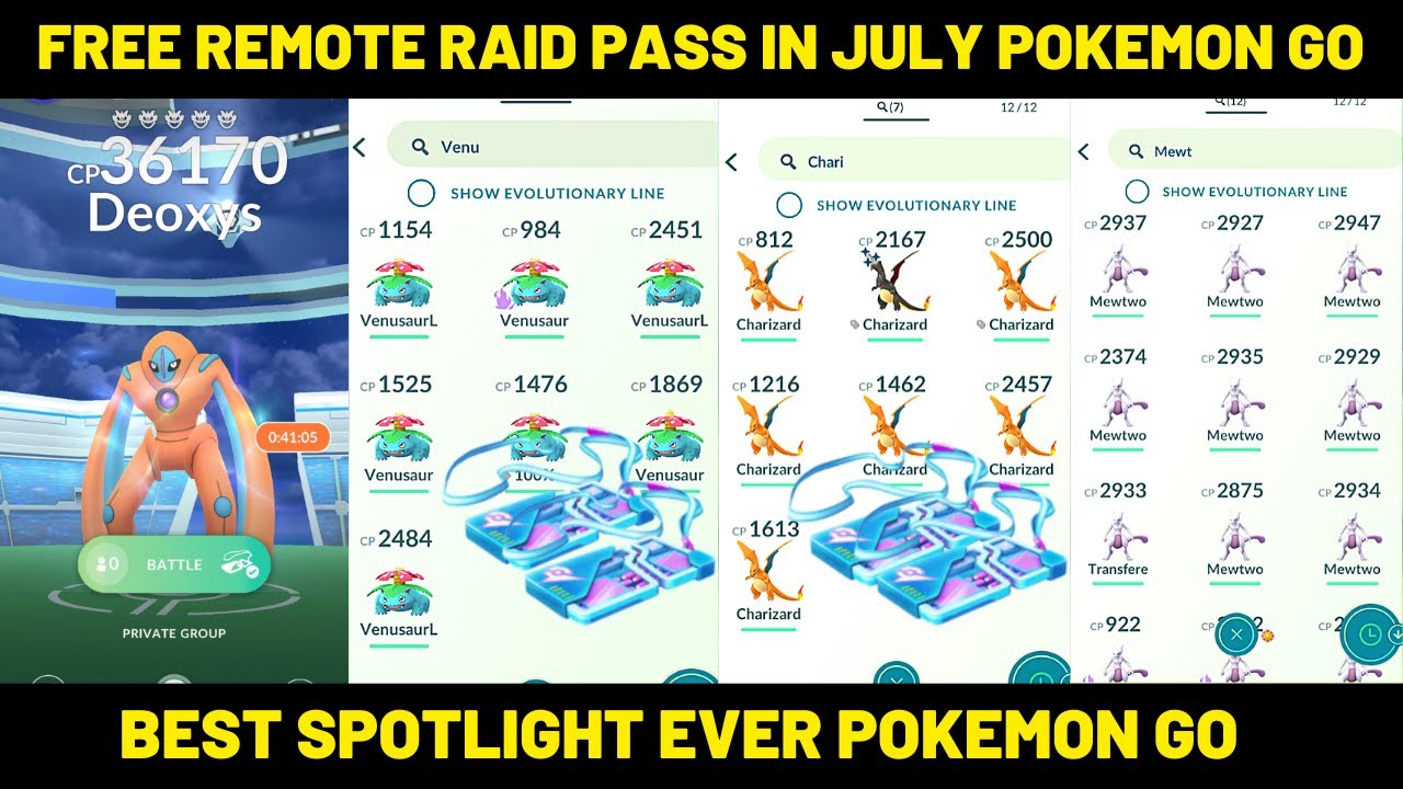 GET FREE REMOTE RAID PASS in July Pokémon Go | July Event Pokémon Go ...