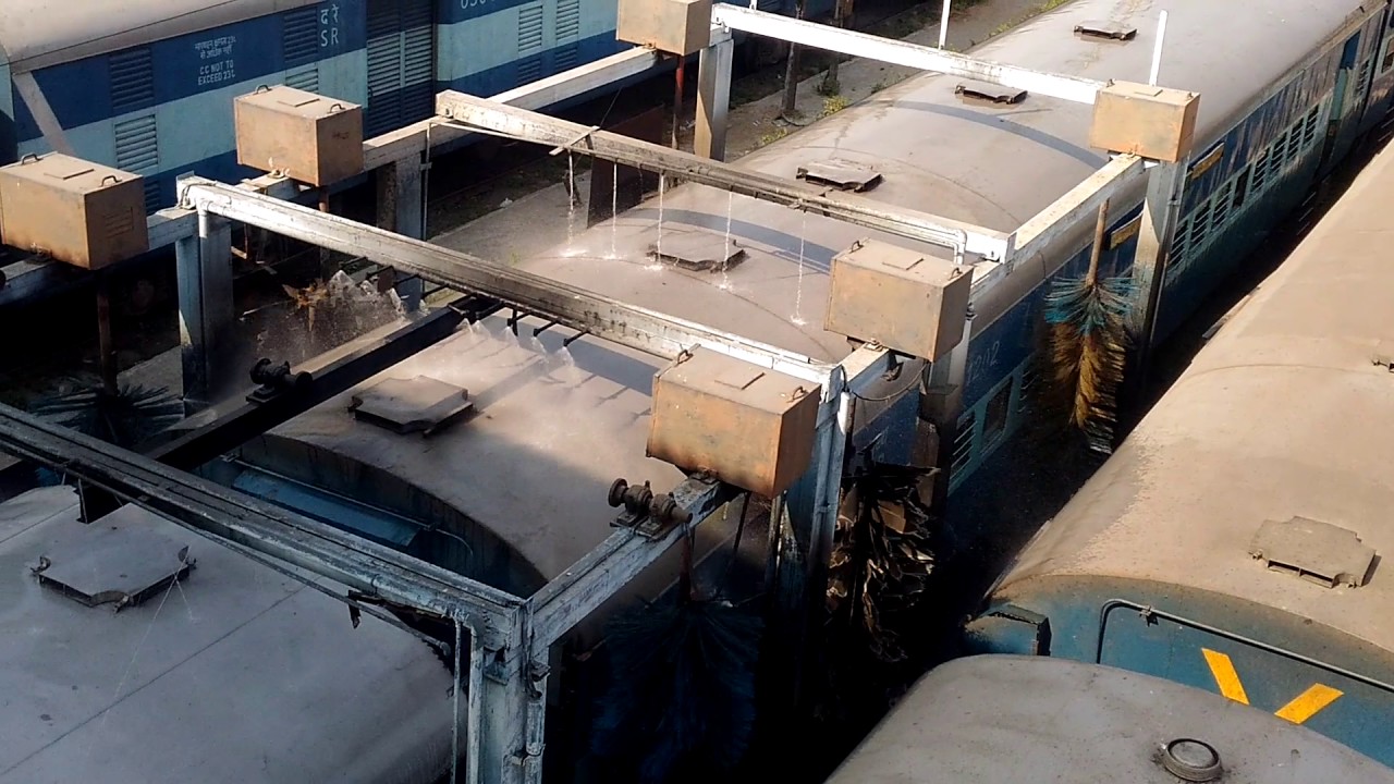 Train washing in India. - YouTube
