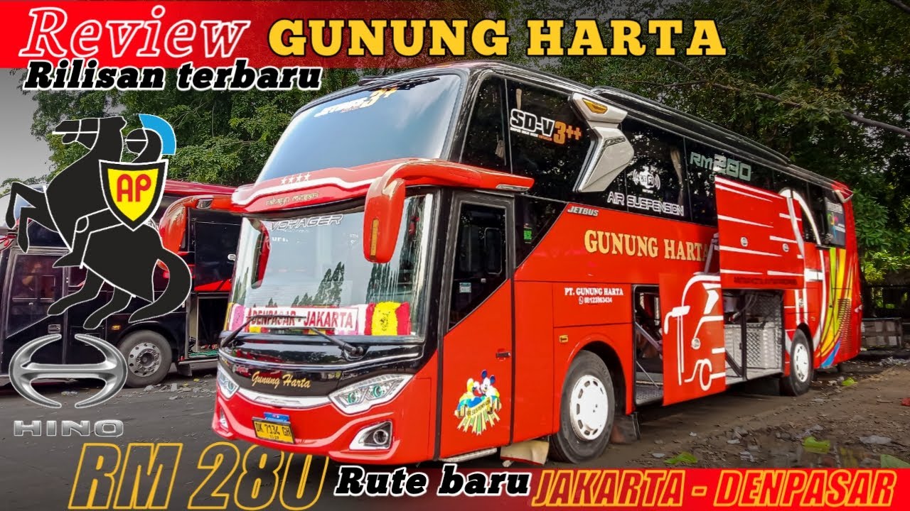 REVIEW HINO RM 280‼️ RILISAN TERBARU PO GUNUNG HARTA Untuk Rute Baru ...
