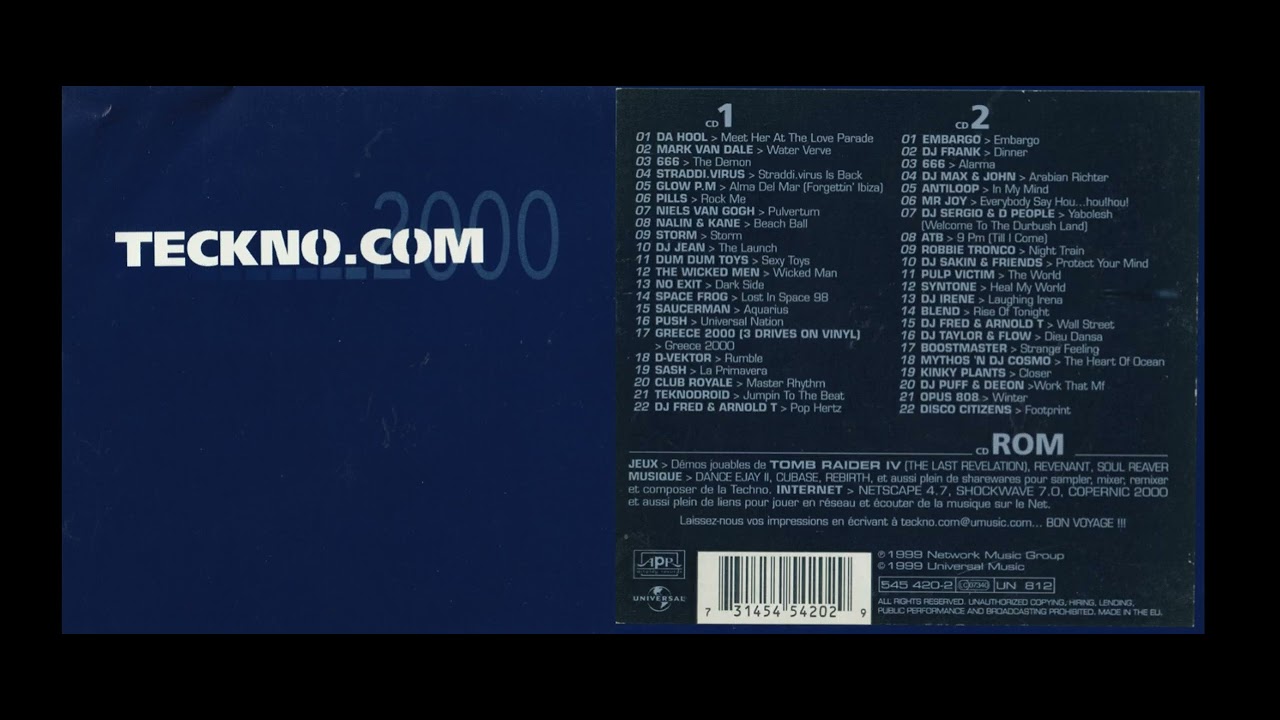 Teckno.com 2000 ( cd 1 ) 💿 Compilation techno des années 1999 / 2000 💿 - YouTube