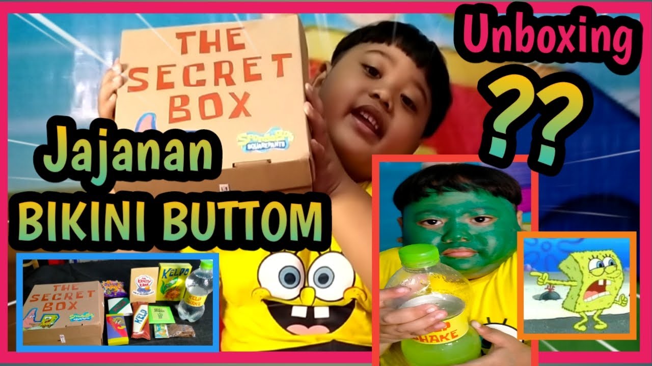 Nyobain Makanan SPONGEBOB!!|Review The secret Box Bikini button - YouTube