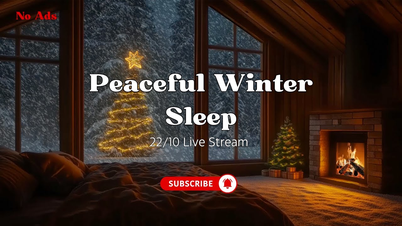 Peaceful Winter Sleep | Cozy Cabin Fireplace & Snow Ambience for Deep ...