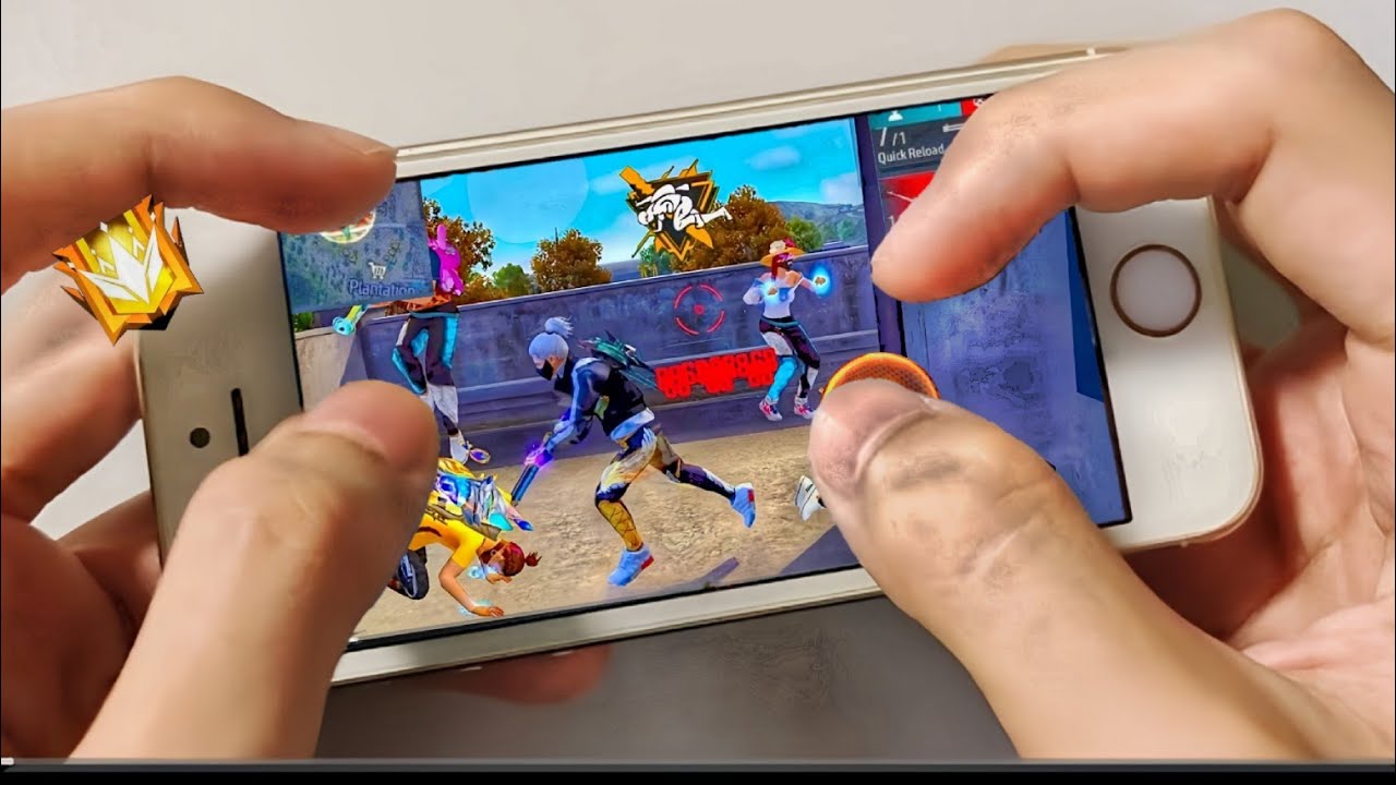 Iphone 6 Free Fire Gameplay ⚙️Settings Free Fire max HUD+DPI+ MACRO 1 ...