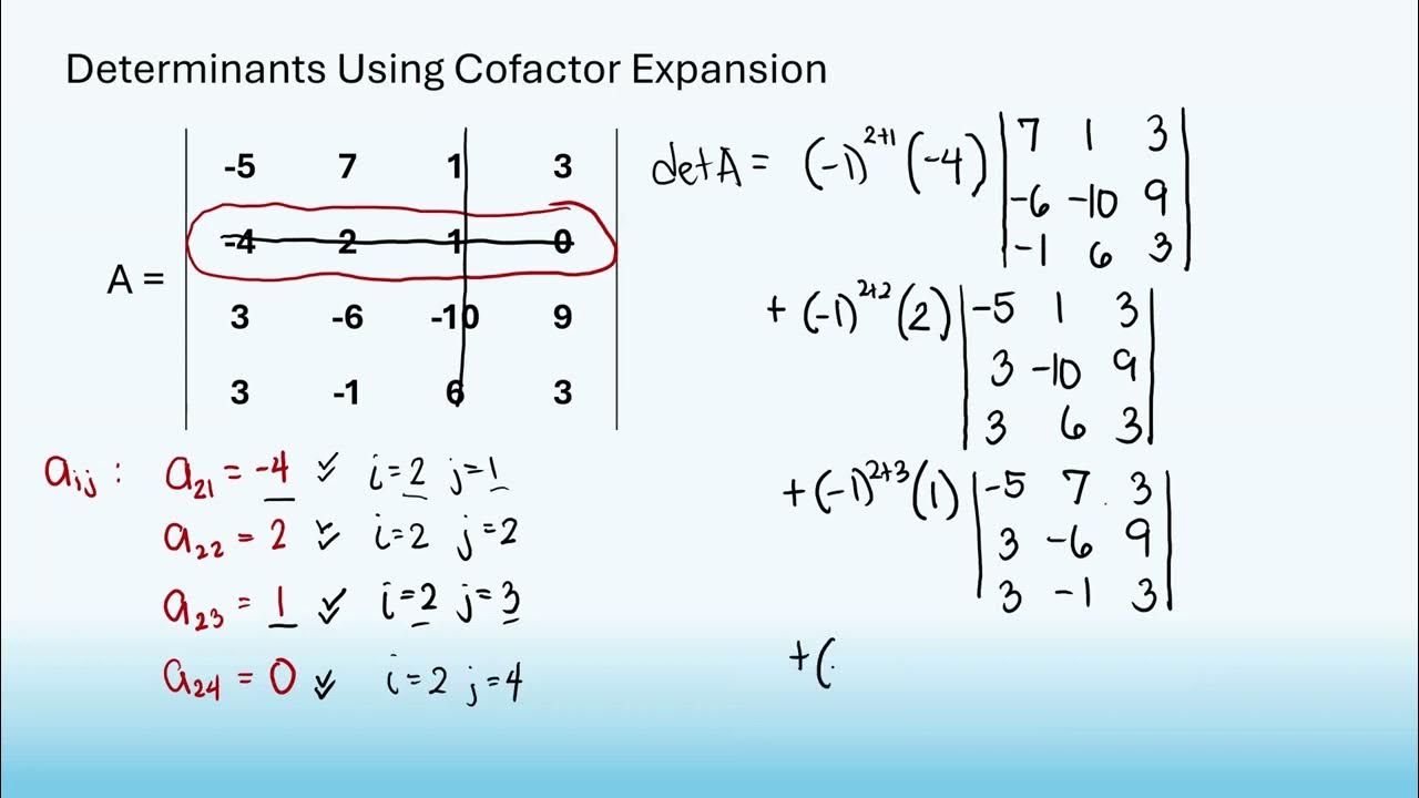 Determinants Using Cofactor Expansion - YouTube