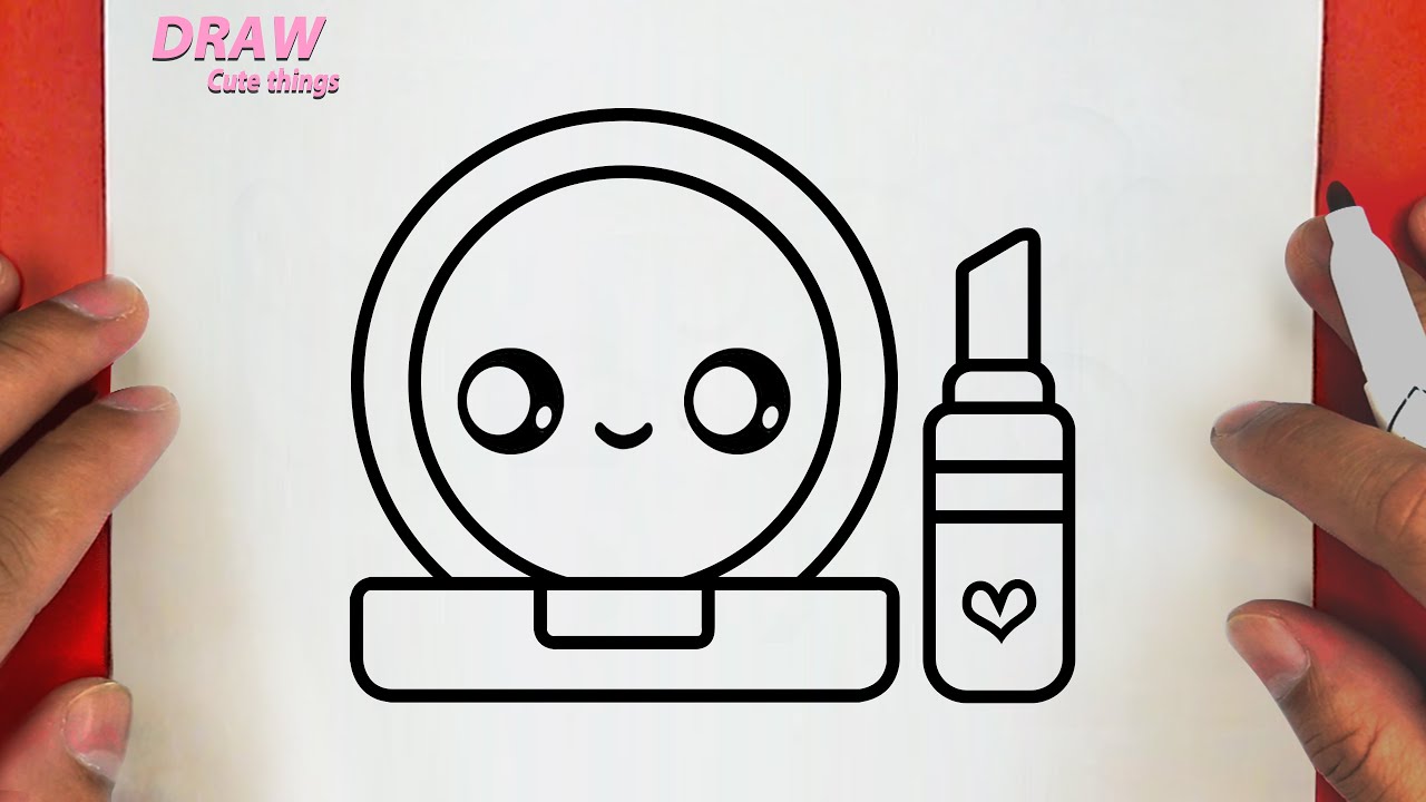 HOW TO DRAW A CUTE MAKE UP, STEP BY STEP, DRAW Cute things - YouTube