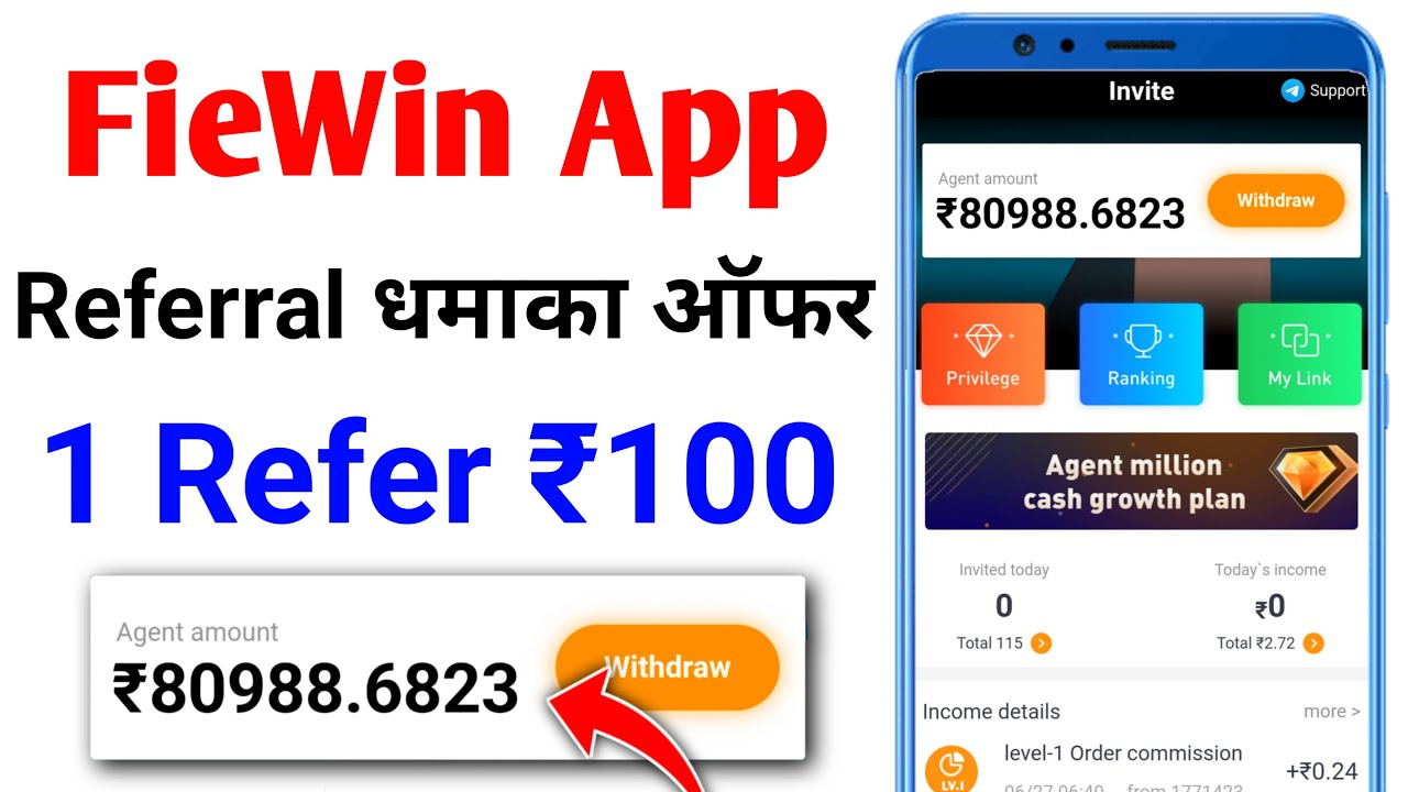 fiewin refer and earn | fiewin refer unlimited trick | fiewin app ...
