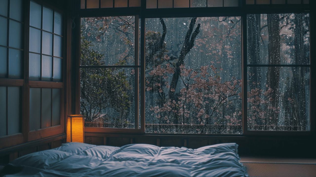 Cozy Forest Cabin | Soothing Rain Falling Outside the Window | Sleep ...