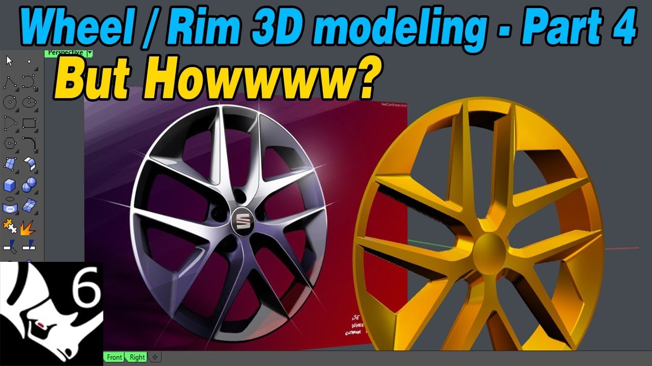 Rhino Tutorials - Car body modeling - Wheel / Rim 3D modeling - Part 4 ...