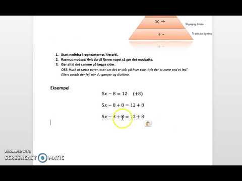 Ligninger, fremgangsmåde til løsning af ligninger (med eksempel) - YouTube