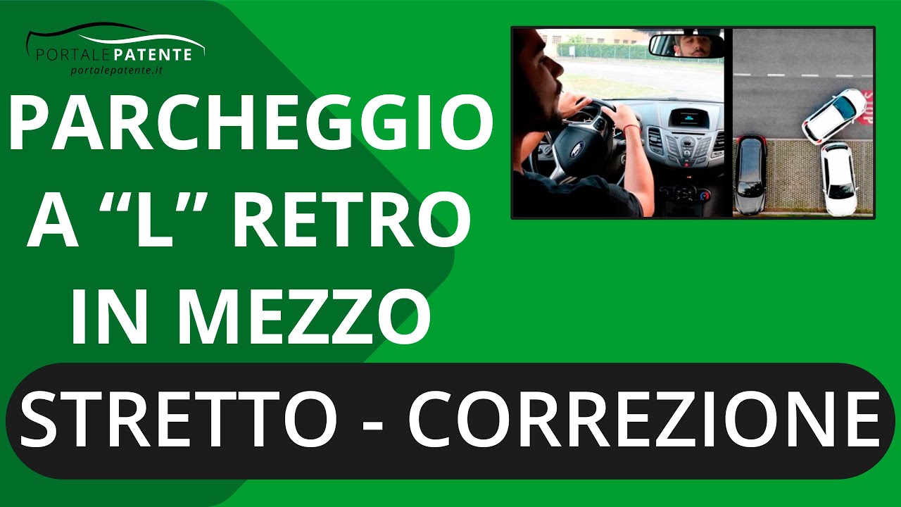 Sistemazione parcheggio a L in retromarcia tra due veicoli STRETTO ...