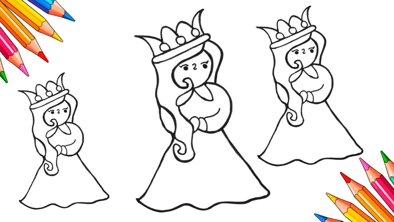 How to draw queen drawing Draw queen step by step Cute Drawing - YouTube