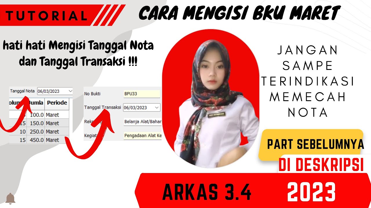 🔴Tutorial mengisi BKU Maret di ARKAS 2023 Cara Aktivasi BKU, Input SPJ ...