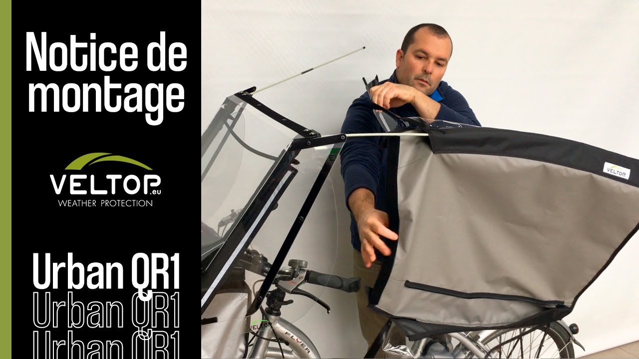 Montage de la nouvelle protection pluie pour vélo | Veltop Urban QR1 ...