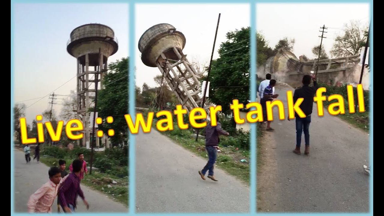 Live water tank fall !! In suspense - YouTube