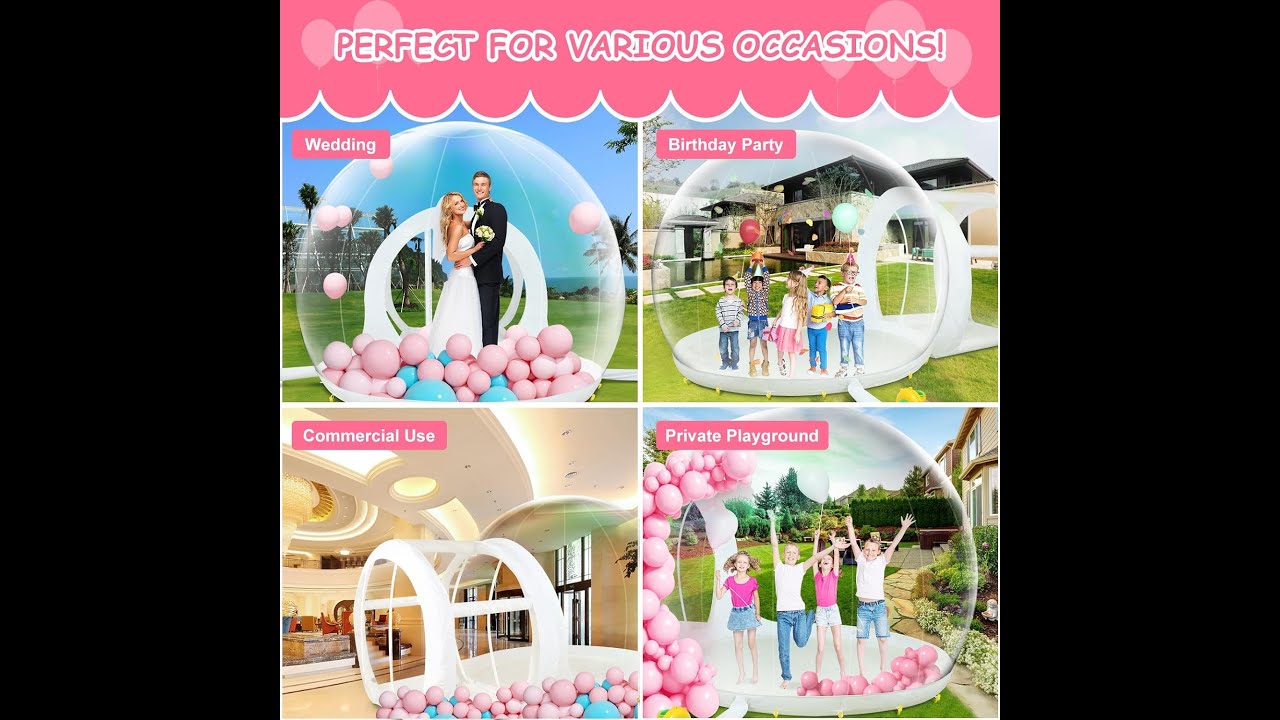 Inflatable Bubble House 10FT with Blower& Balloon Bubble House For Kids ...