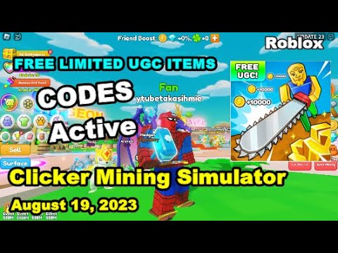 CODES ACTIVE Clicker Mining Simulator Roblox, August 19, 2023 free ugc ...