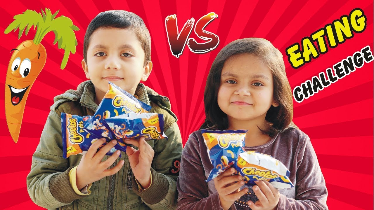 Kids Cheetos Eating Challenge - Girls vs. Boys Eating Challenge - YouTube