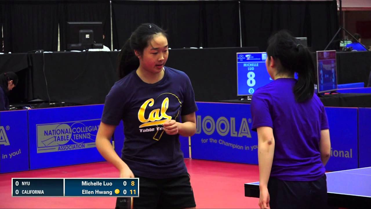 2016 NCTTA Nationals Women's Teams 1/4 Final: Ellen Hwang (California ...