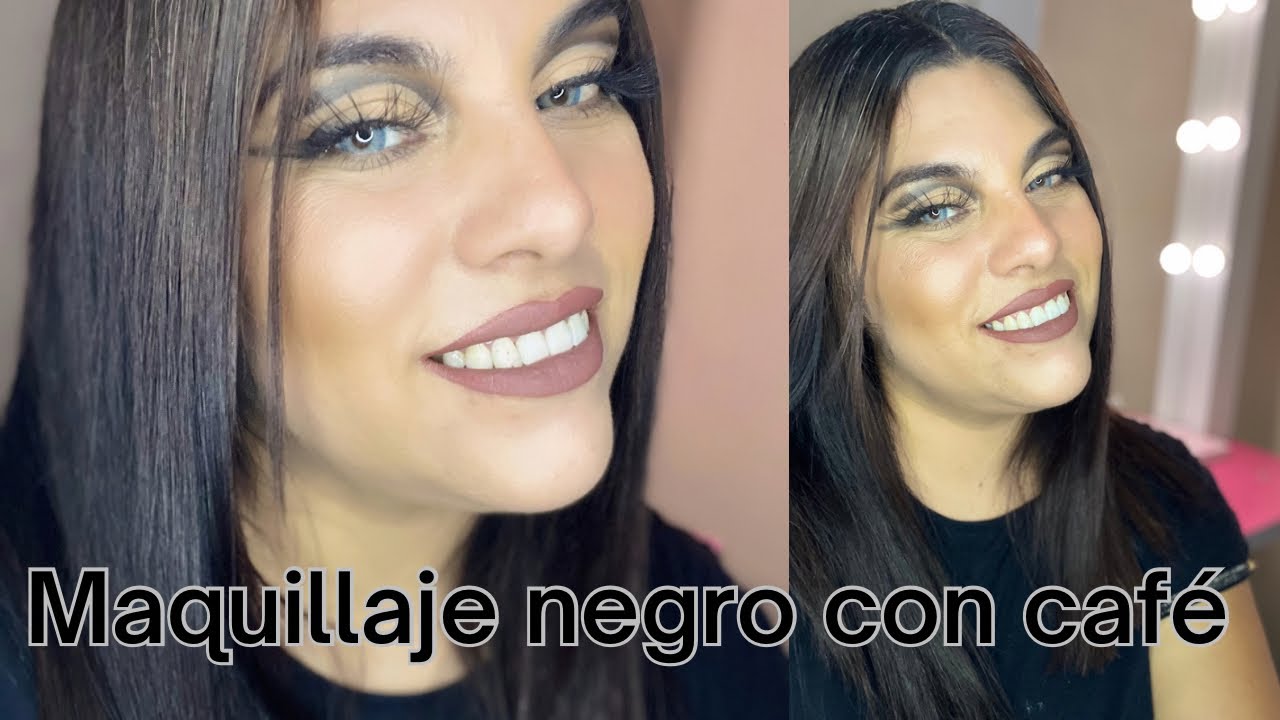 MAQUILLAJE NEGRO CON CAFÉ paso a paso #makeup #maquillaje #tutorial #makeuphacks - YouTube
