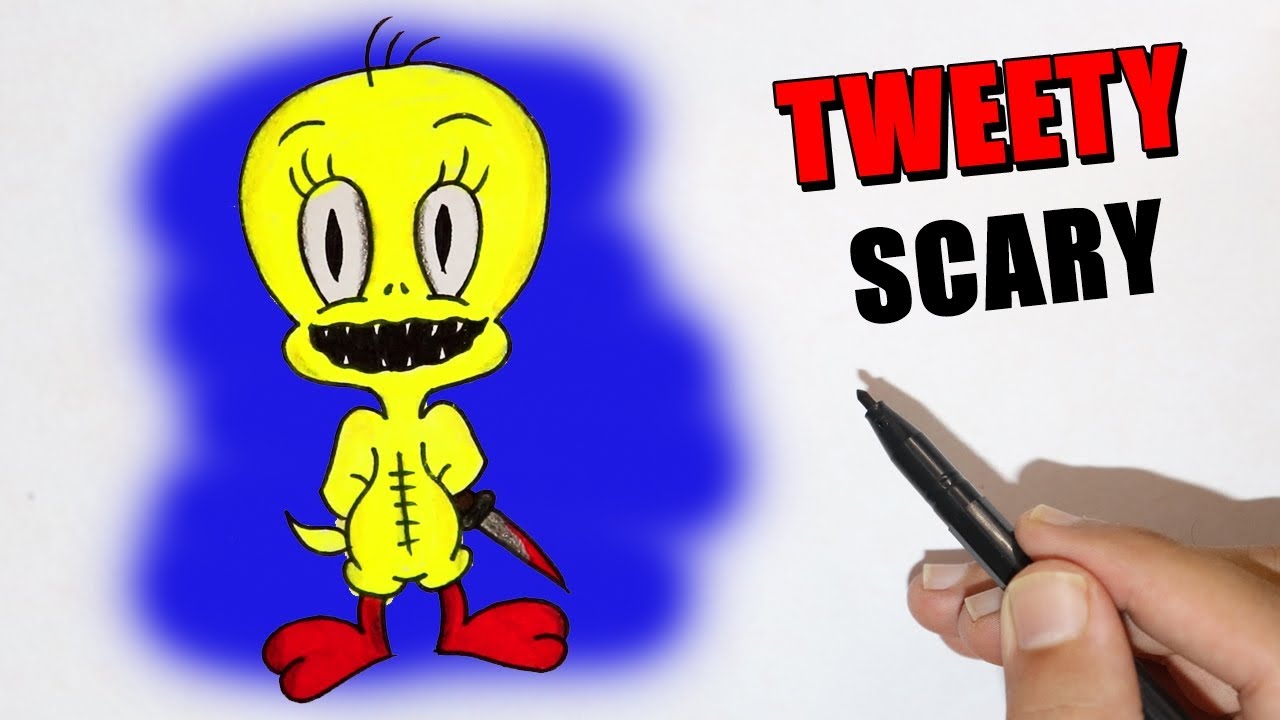 Halloween Special Tweety Scary Drawing - YouTube