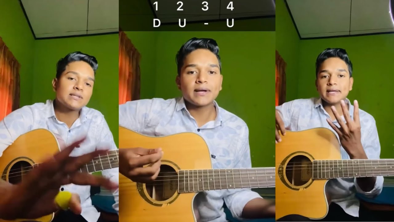 🌍විනාඩියෙන් ගිටාර්💞 ( Reggae ගහමු!! 😍 | Easy 4/4 Reggae Strumming ...