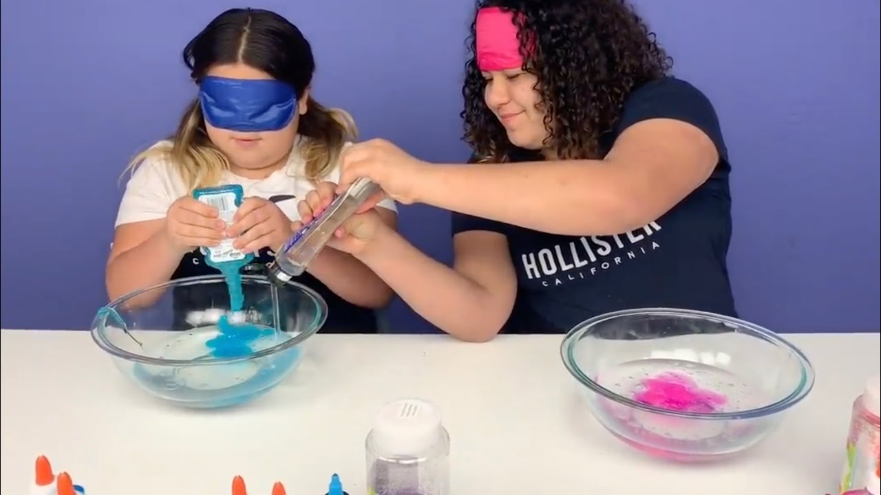 The Funniest Mary And Izzy Cheated Blindfolded Slime Challenge Youtube