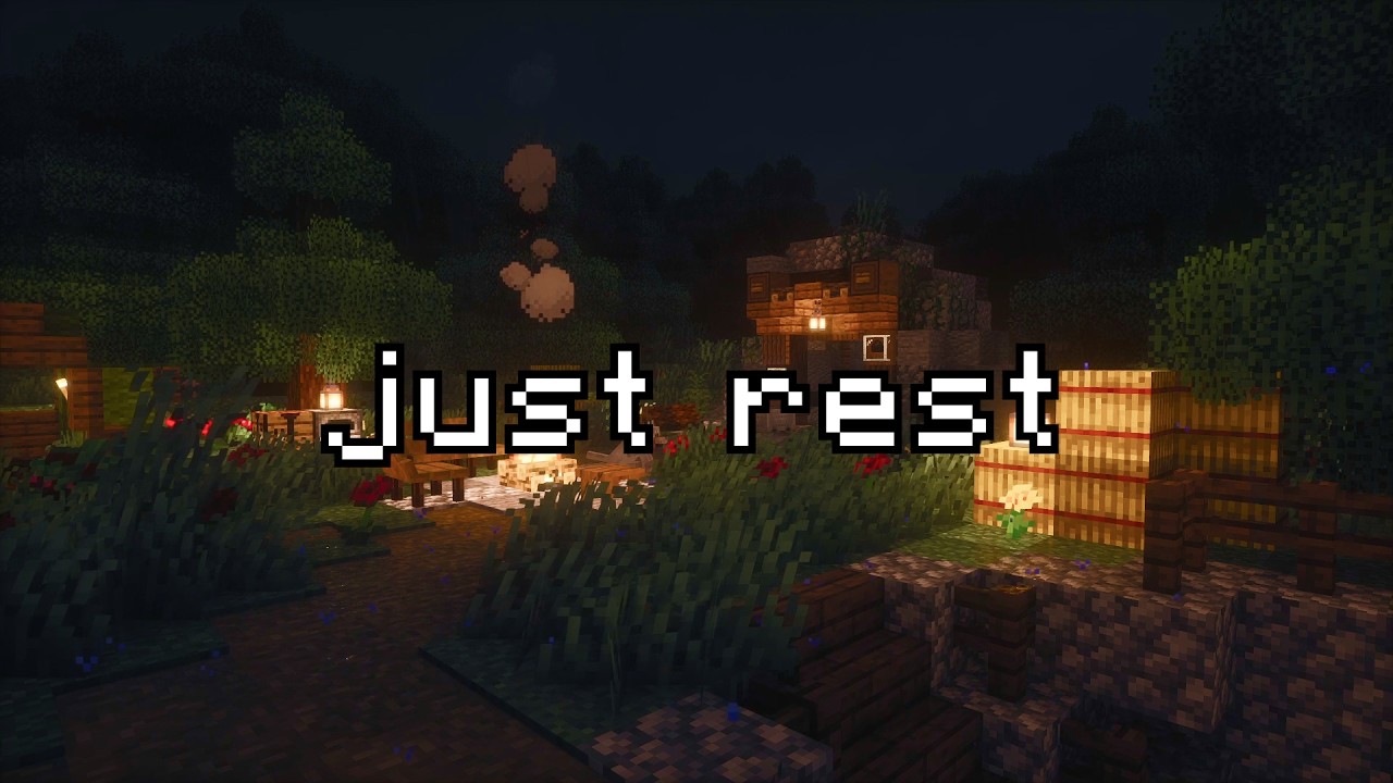 stay a while, the rain won't stop...🌒 [Minecraft Rain & Fire Ambience ...
