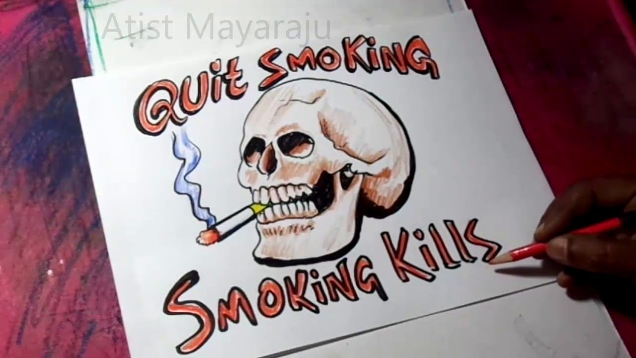 How to Draw Pukayila virudha dinam poster Easy / lahari virudha poster ...