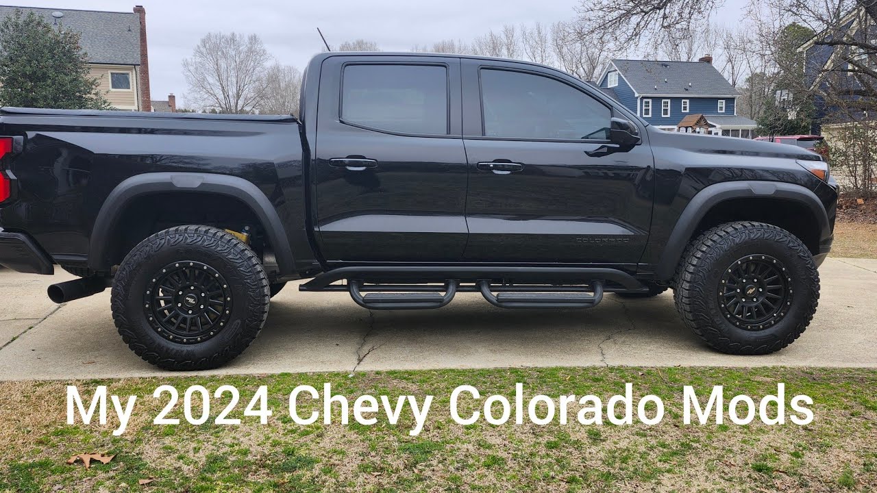 Blackout Chevy Flowtie / Side Assist Steps + Chevy Colorado Mods - YouTube