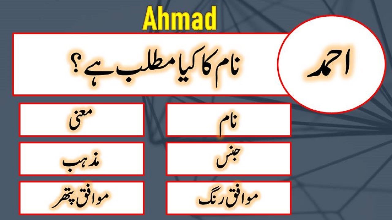 Ahmad Name Meaning | Ahmad Lucky Day | Ahmad Lucky Stone | Ahmad ...