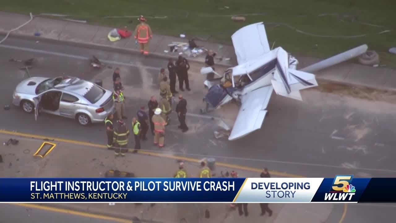 Flight instructor, pilot survive plane crash - YouTube