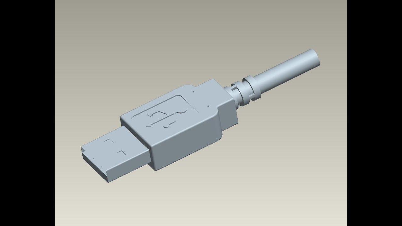 USB head modeling,Pro E - YouTube