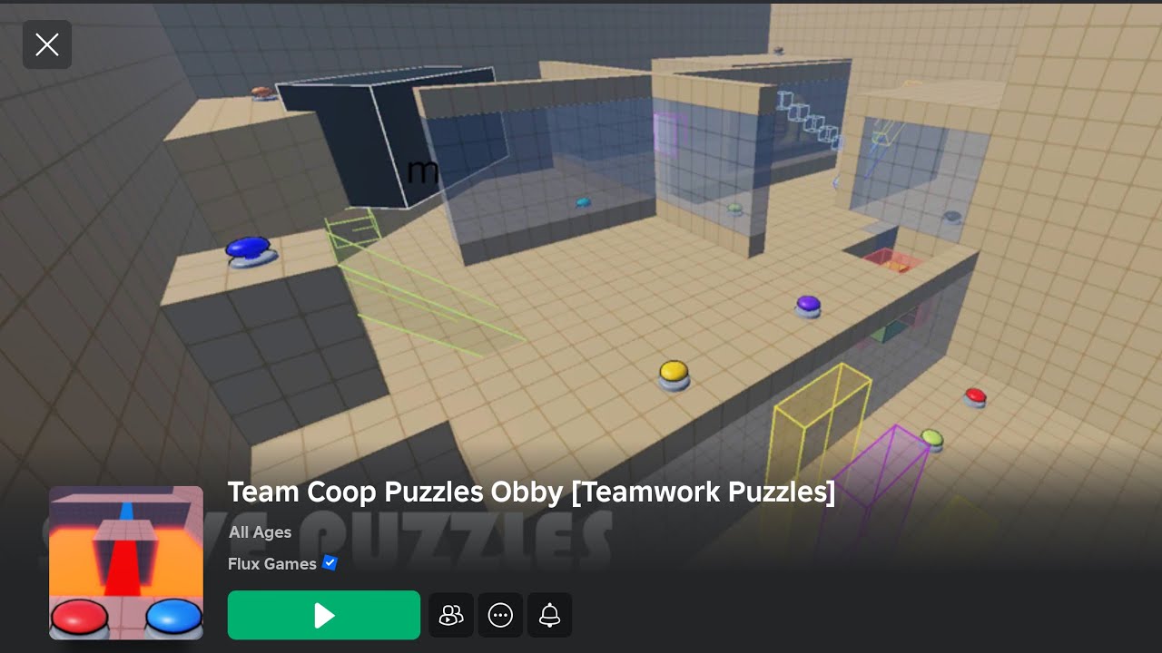 Team Coop Puzzles Obby (2 player mode) part 1 6 levels completed! Some ...