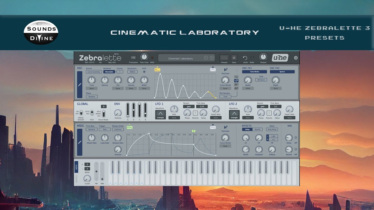 SoundsDivine 'Cinematic Laboratory Demo' - U he Zebralette 3 - YouTube