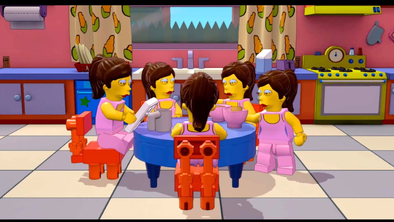 Simpsons Lady NPC 1 Performs All Character Cutscenes in LEGO Simpsons A ...