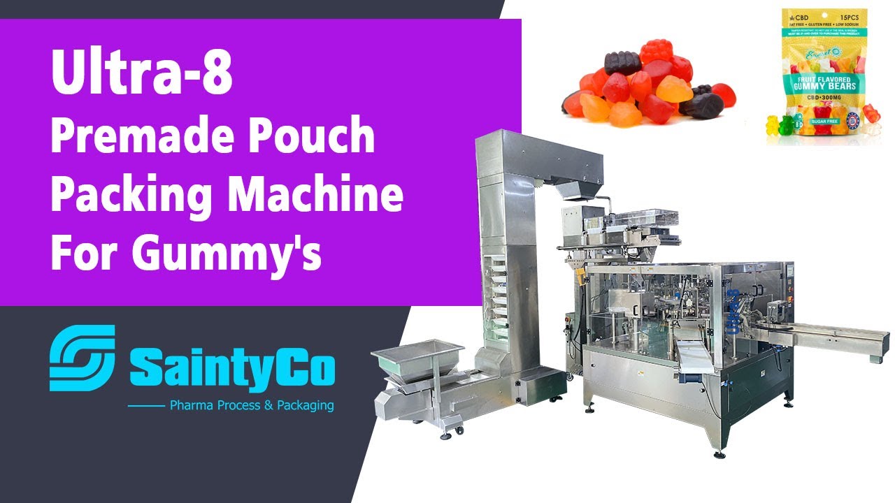 Ultra-8XL Premade Pouch Packing Machine For Gummy's - YouTube