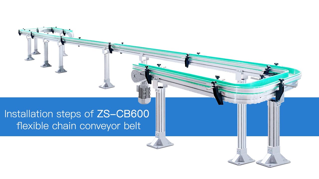 How To Adjust ZS-CB600 Flexible Chain Conveyor Belt - YouTube