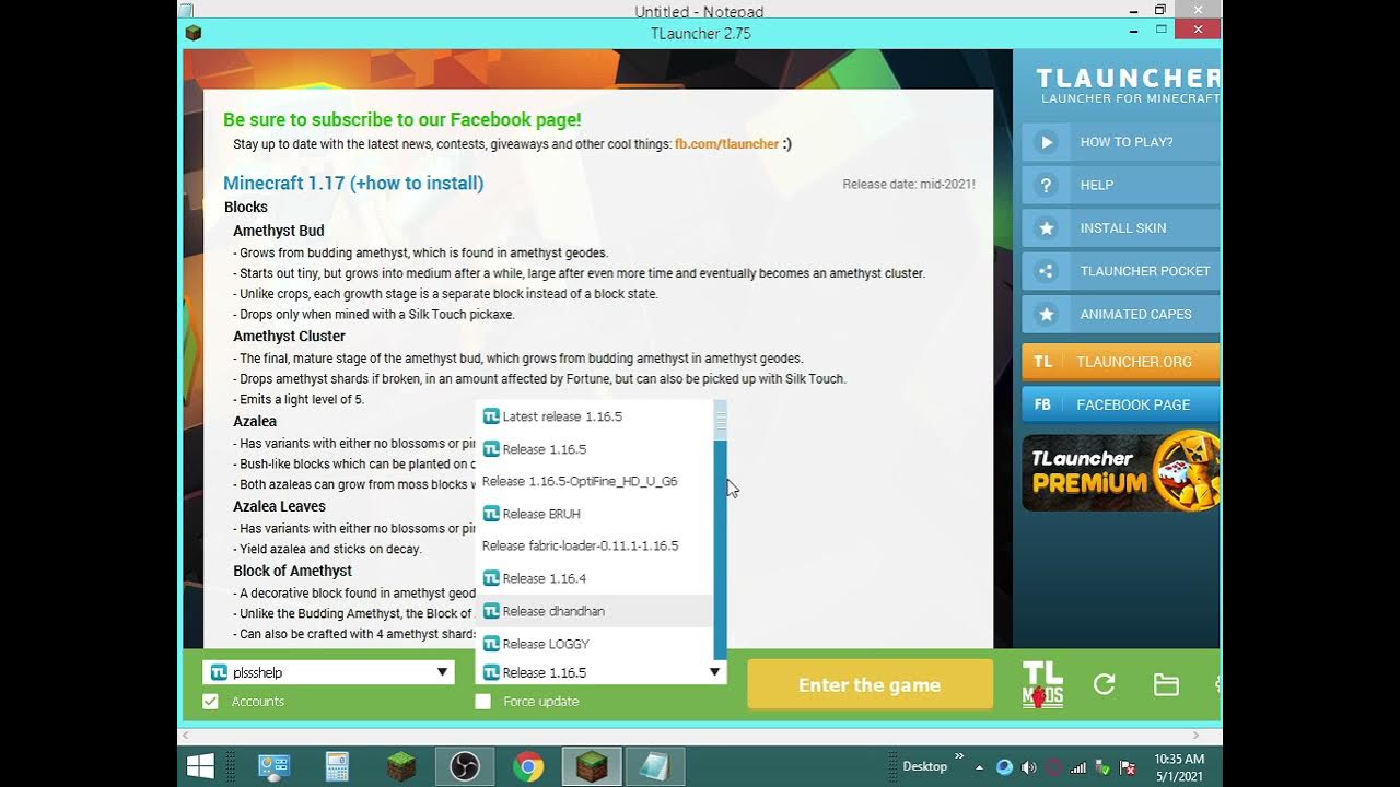 how to change version in tlauncher 2021 - YouTube
