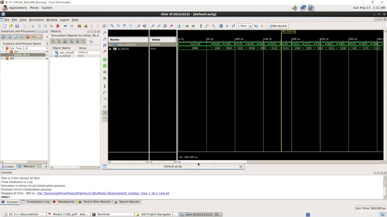 Decoder to 7 Segment (HDL), Ise Project Navigator Xilinx - YouTube