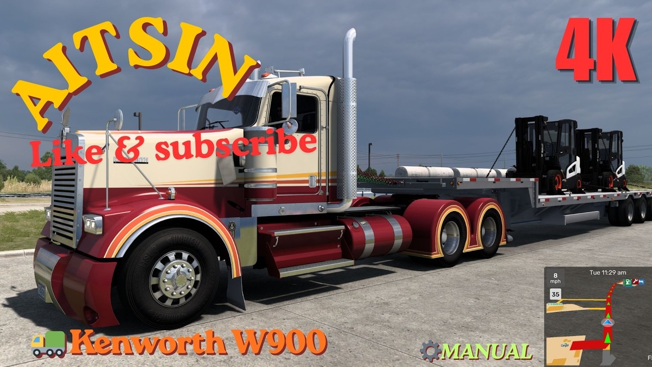 🚛 Kenworth W900 Transporting Bobcat D30 Forklift | Cape Girardeau → ...