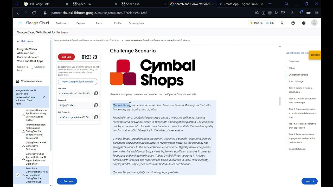 Search and Conversational AI in Vertex AI and Dialogflow CX: Challenge Lab #GoogleCloud # ...