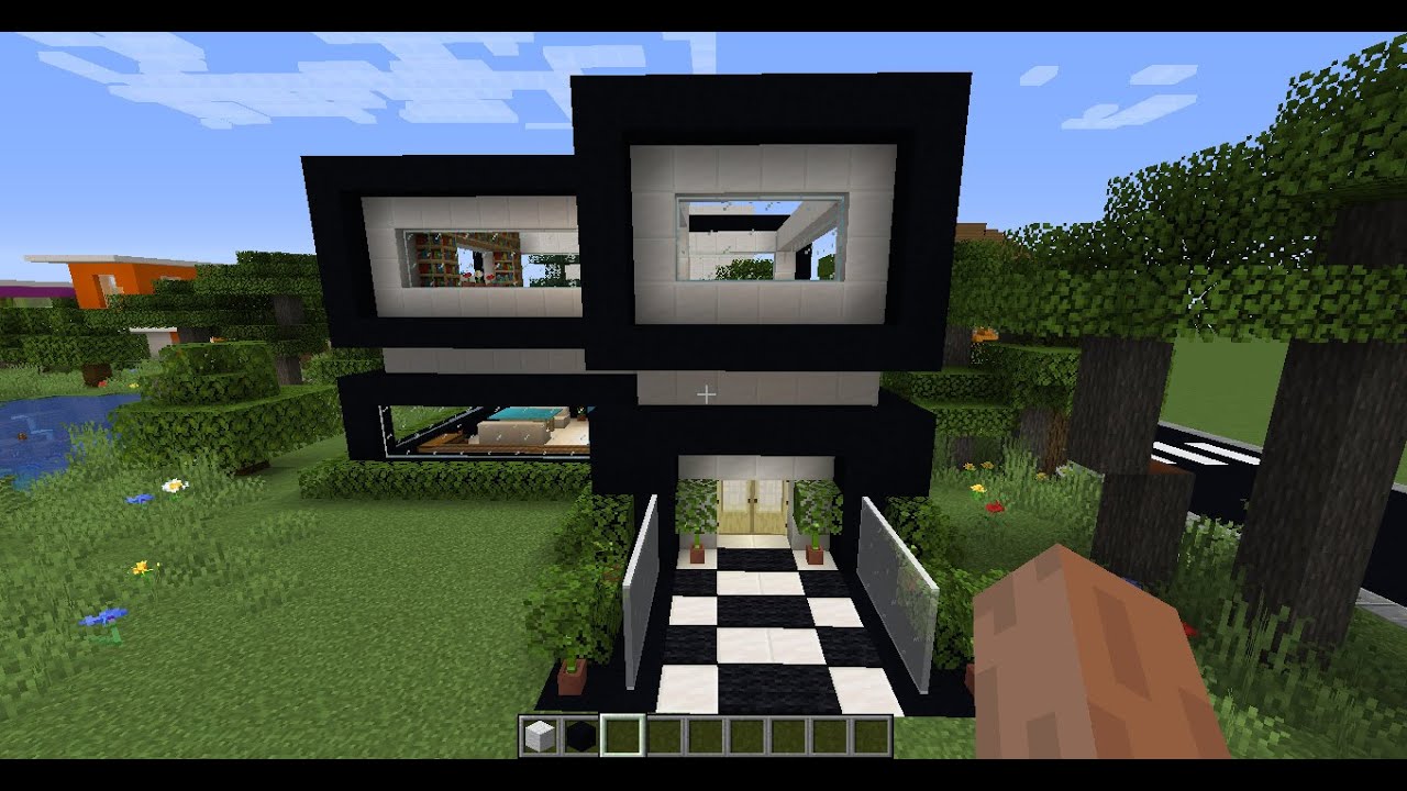 Minecraft Black & White House (Easy) #36 - YouTube
