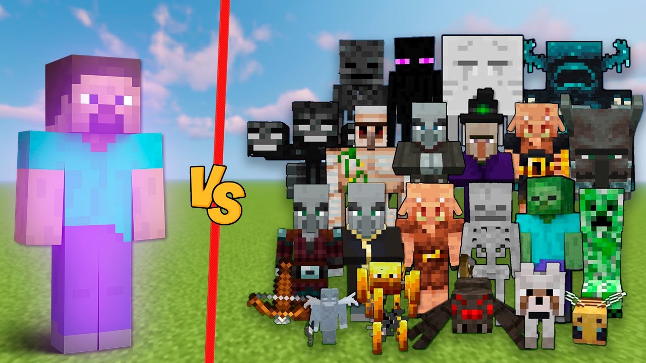 Enchanted Steve vs All Mobs Minecraft (Java Edition) - YouTube