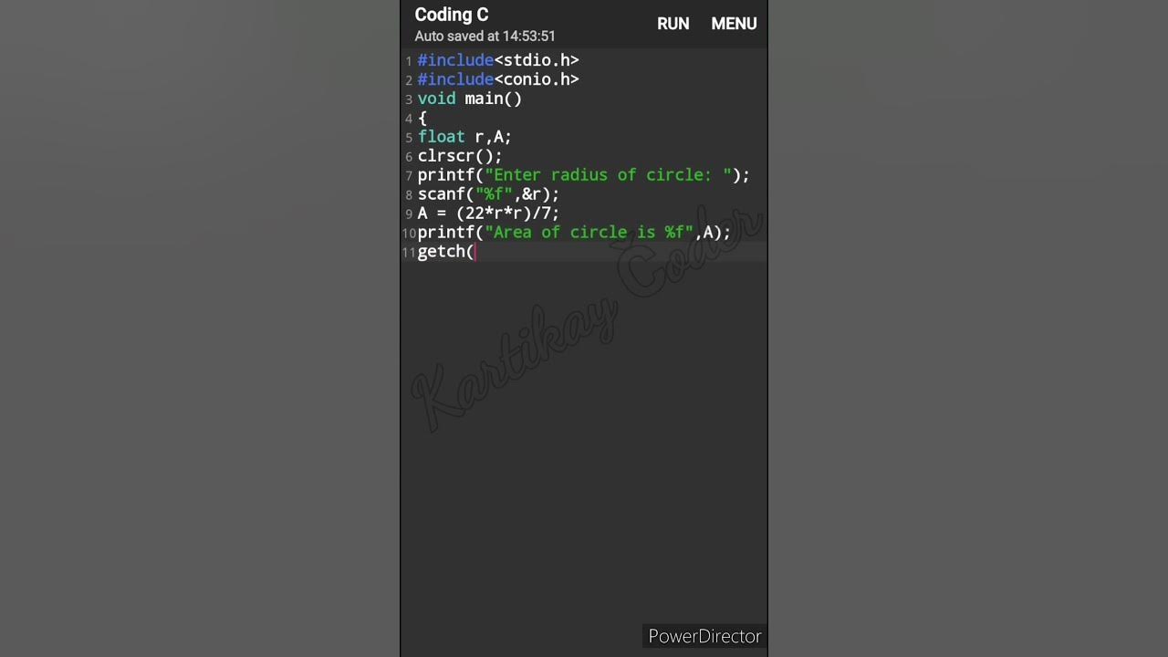 #07 Find exact Area of Circle through c programming short #programming #coding #shorts #viral ...