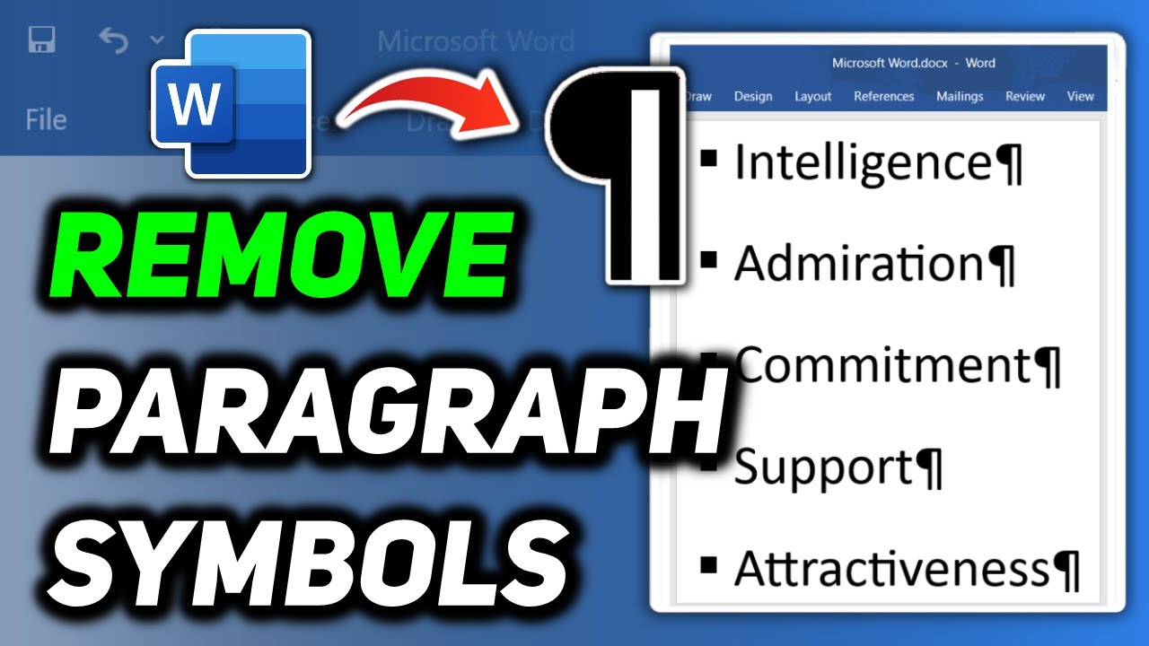 How to Remove Paragraph Symbols in Word | Remove Paragraph Marks - YouTube