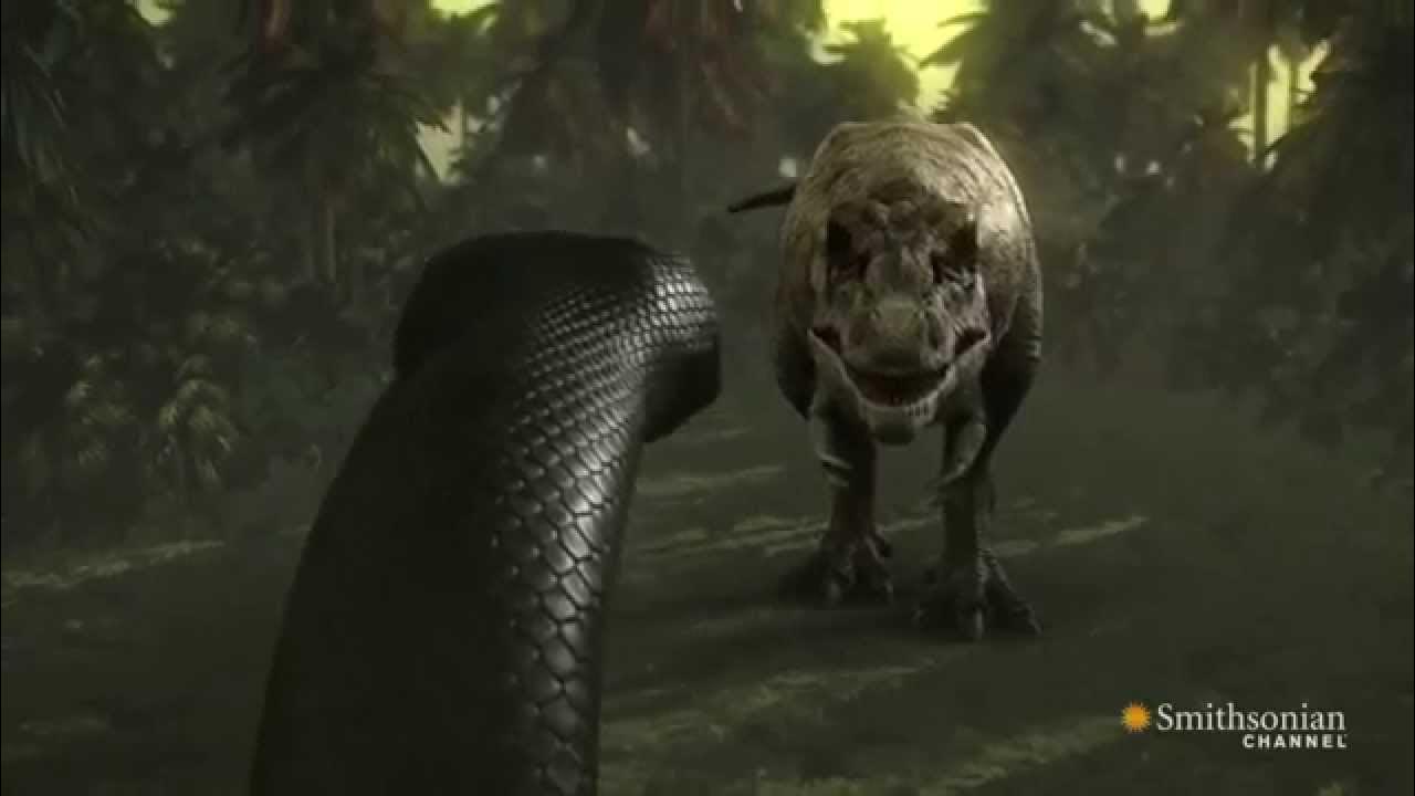 Titanoboa Monster Snake (Titanoboa vs T Rex) - YouTube