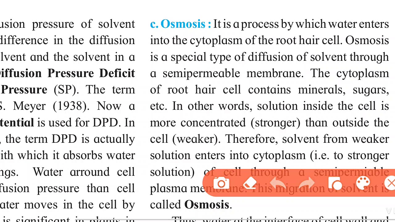 Osmosis | Absorption of water by root from soil | plant water relation ...