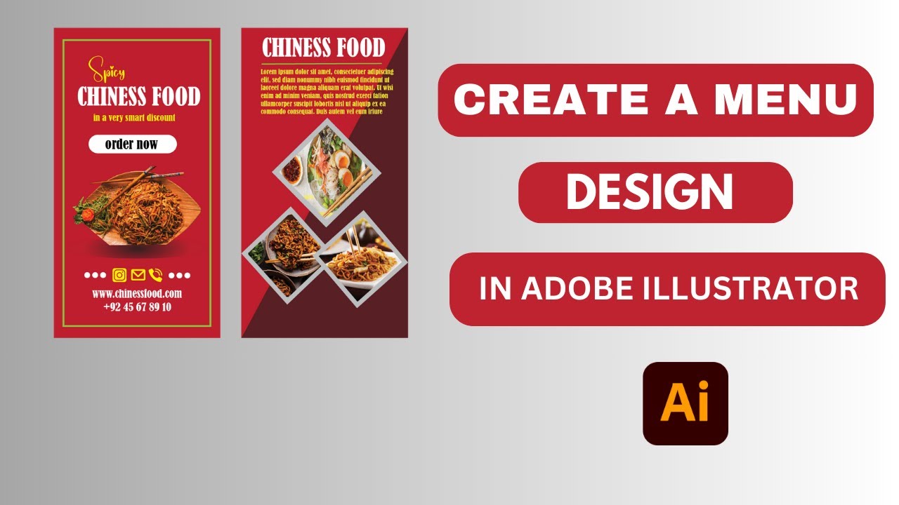 LEARN FOOD MENU DESIGN IN |Ai| - YouTube